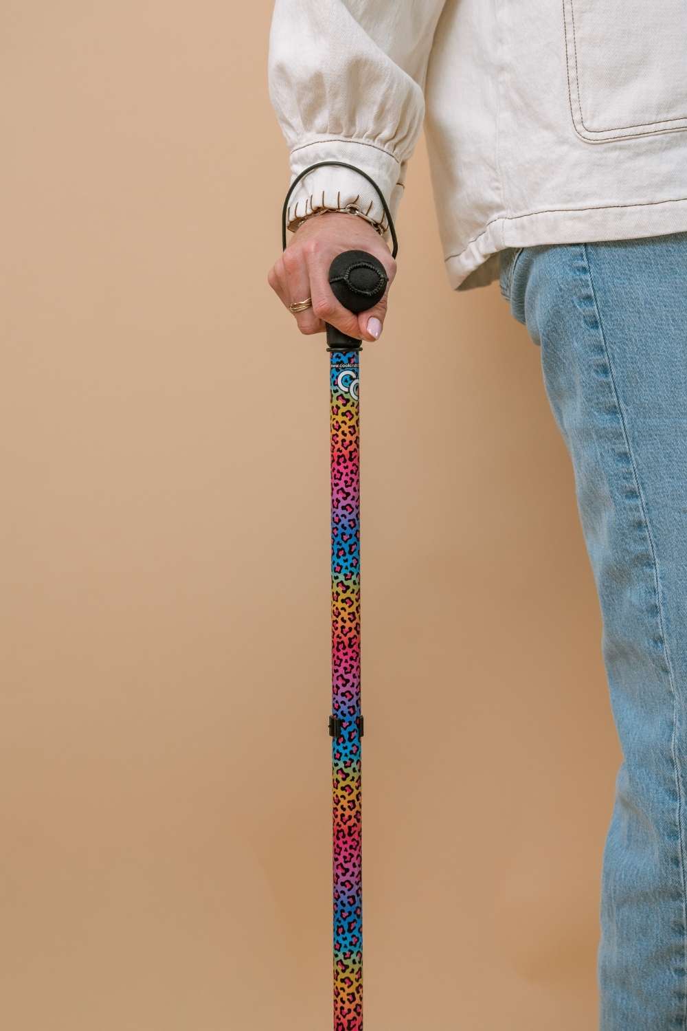 Rainbow Leopard Ergonomic Walking Stick | Stylish Shock-Absorbing ...