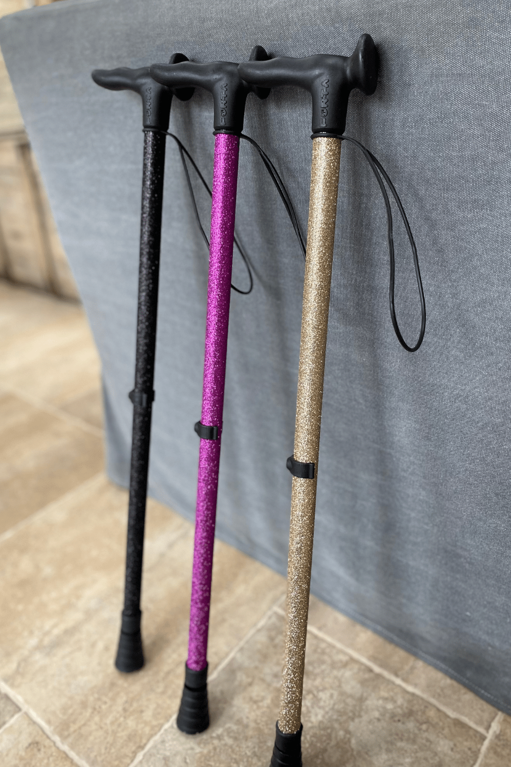 Pink Glitter Walking Aids | Stylish Mobility Accessories